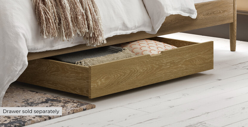 Weathered Oak Under Bed Drawer | Accessories | Feather & Black