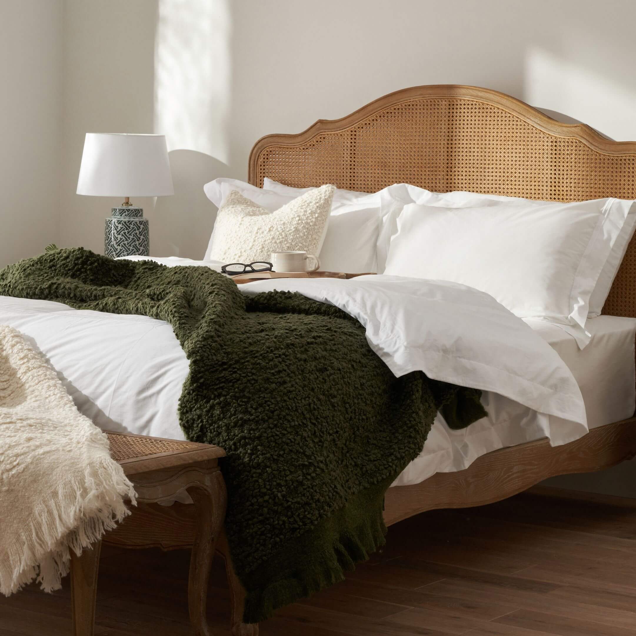 Julia Fringed Boucle Throw | Throws | Feather & Black