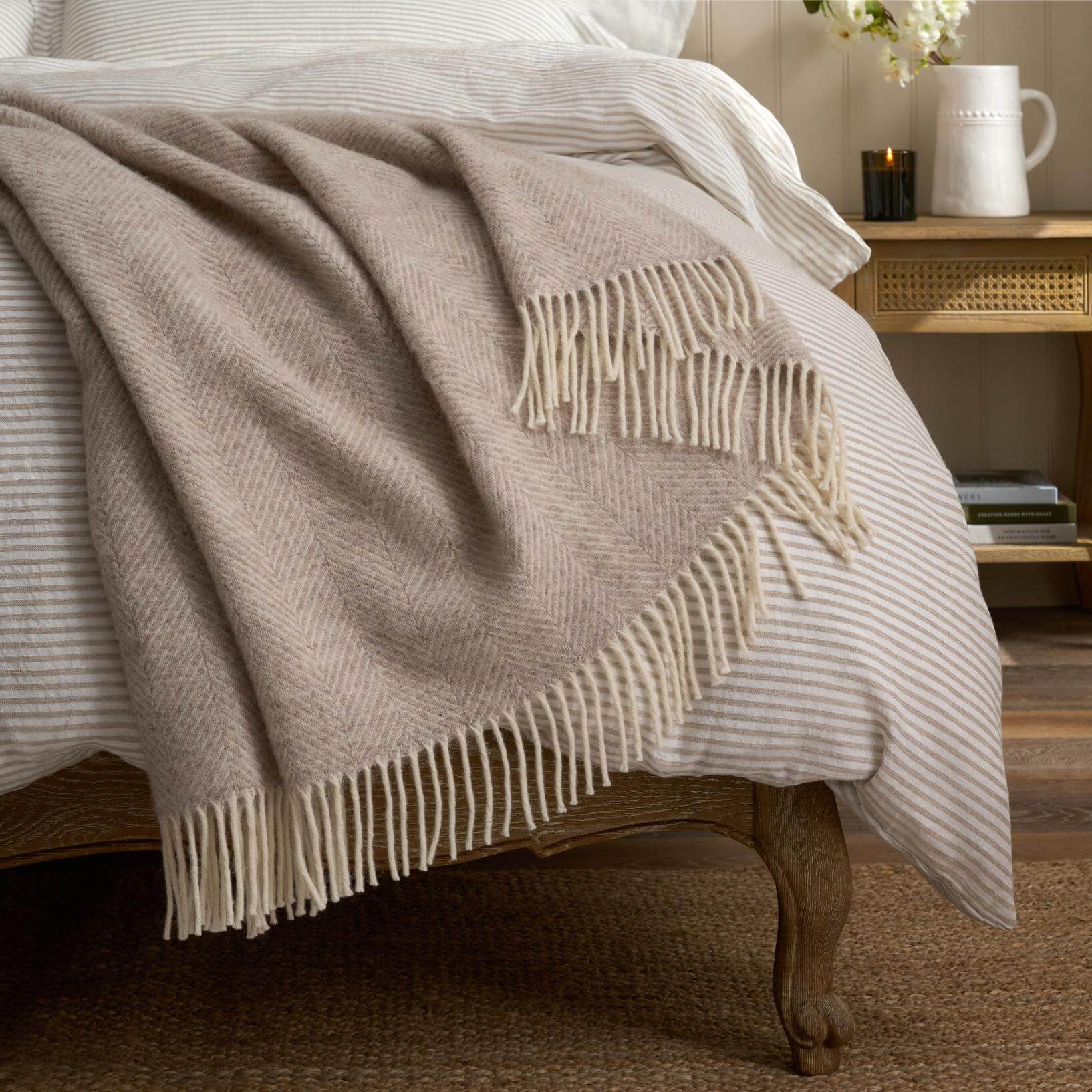 Harper Herringbone Throw | Throws | Feather & Black