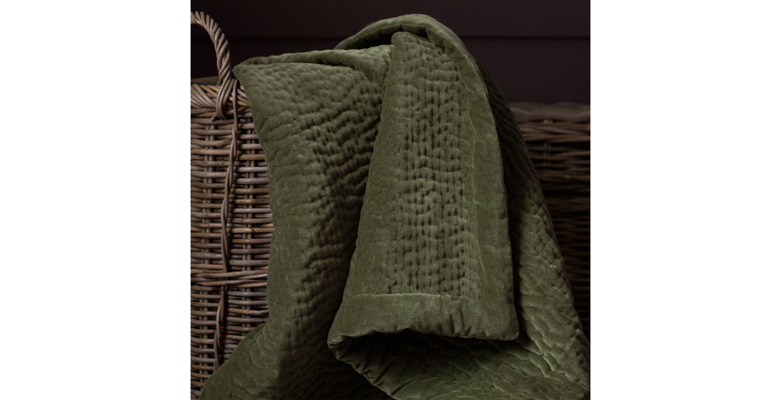 Velvet Quilted Throw | Throws | Feather & Black