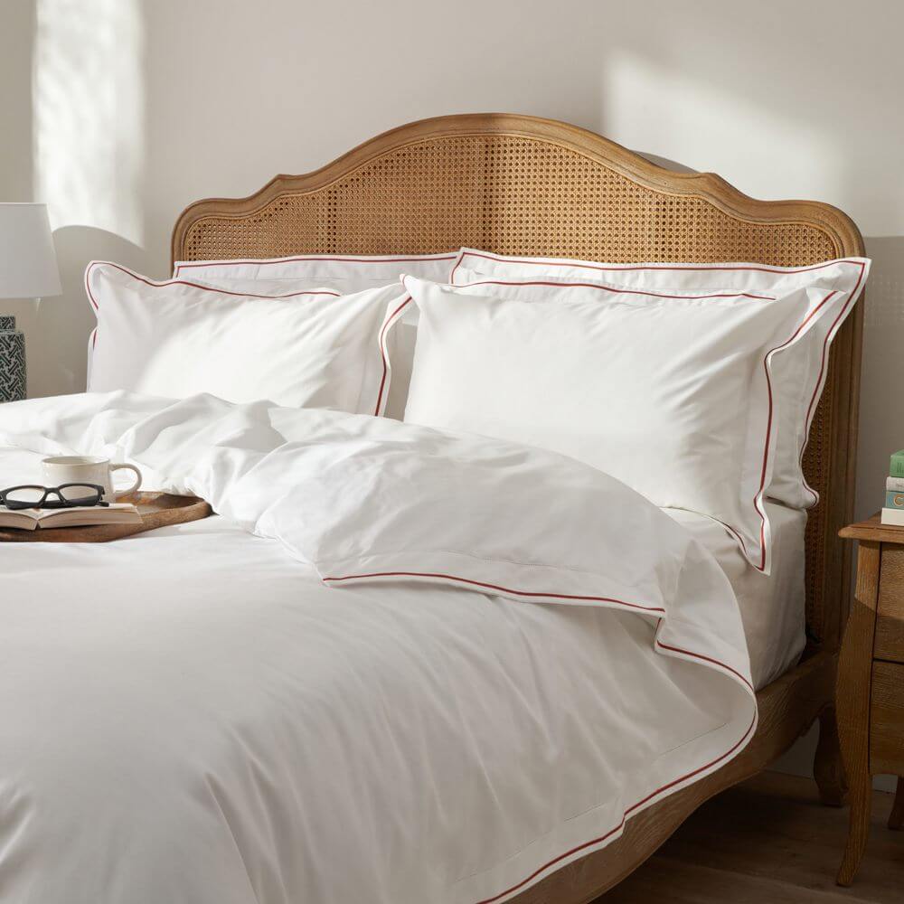 Kensington Ladder Stitch Duvet Cover, Rust, Super King | Duvet Covers ...