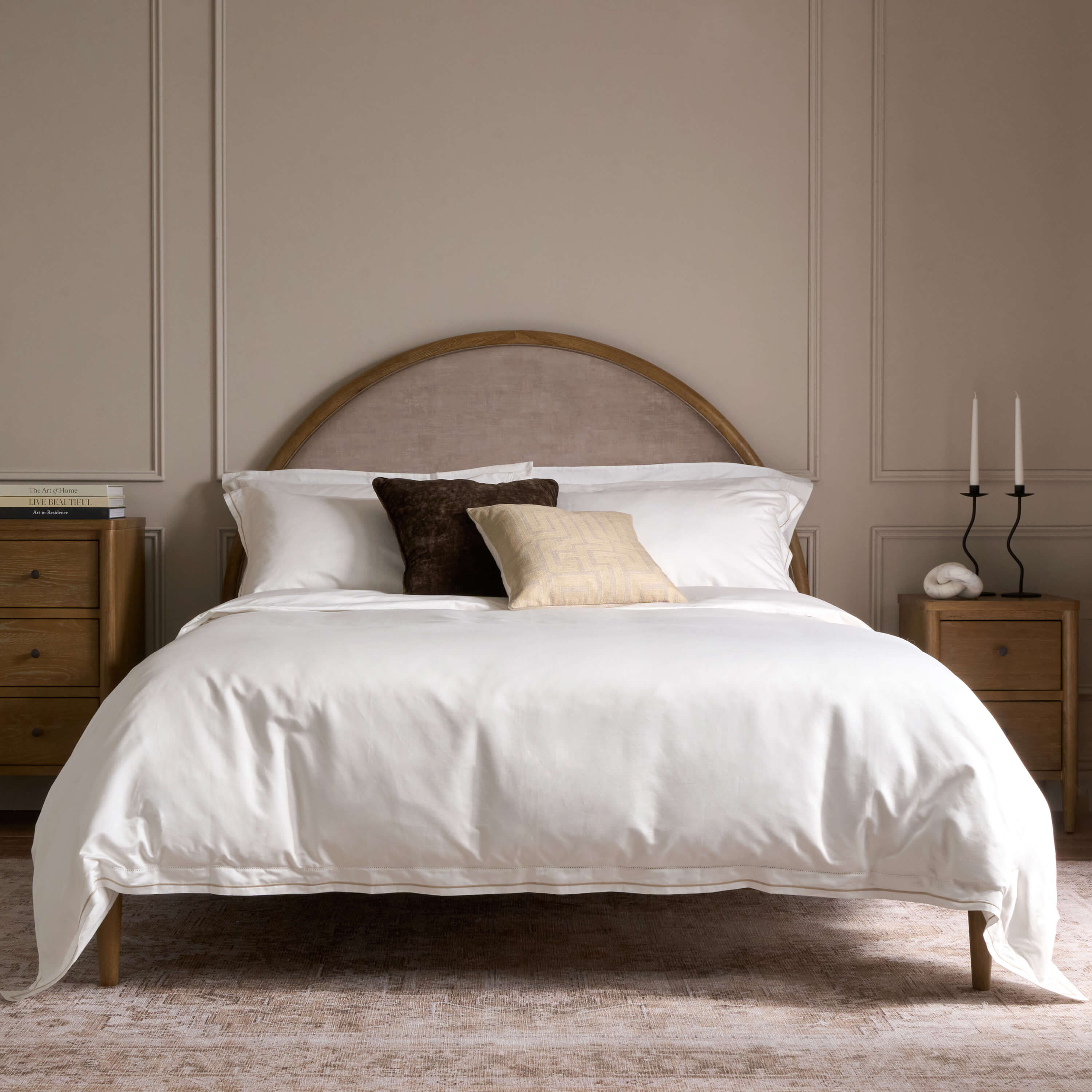 Adina Half Moon Bed | Feather & Black