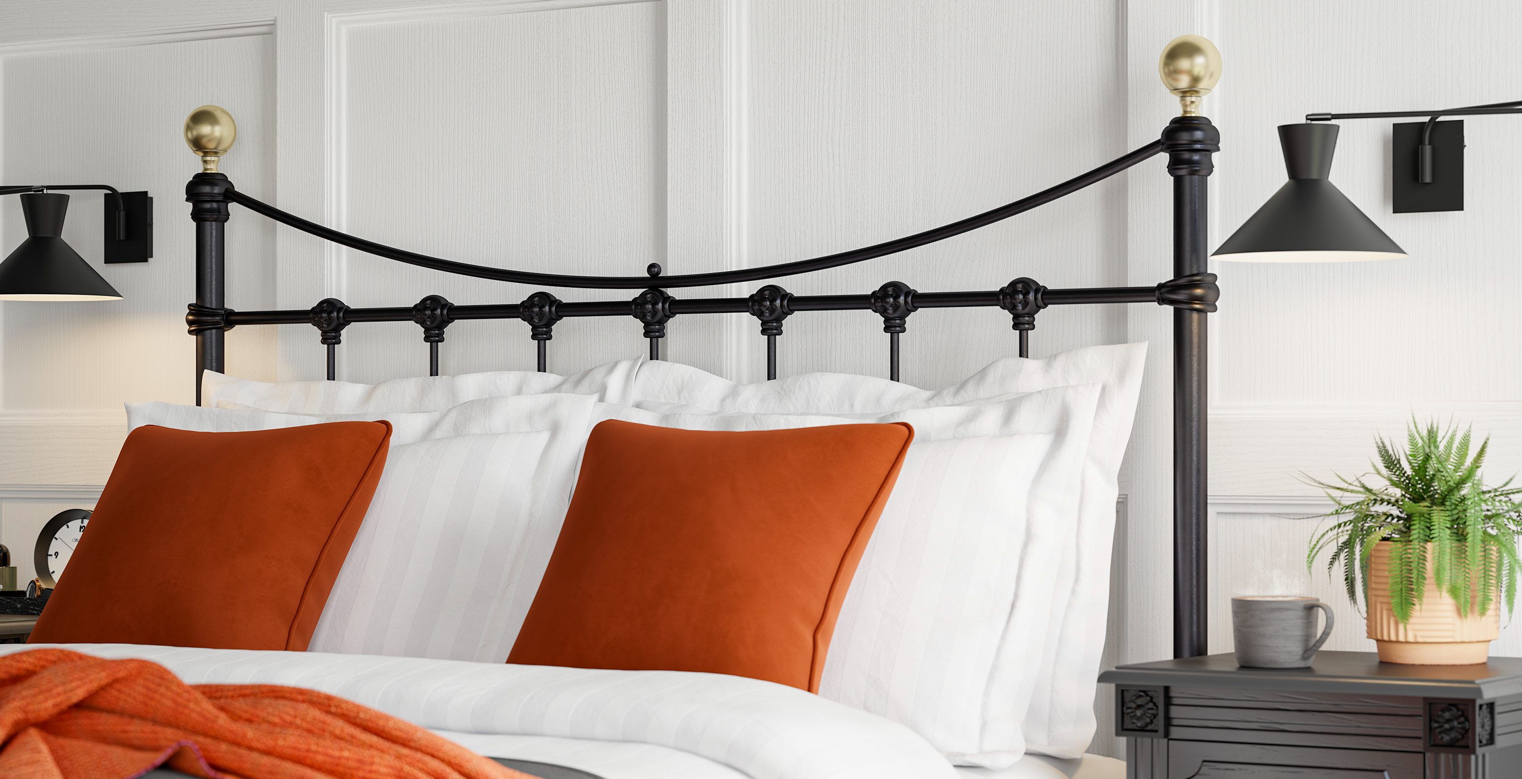 Arabella Bed | Metal Beds | Feather & Black