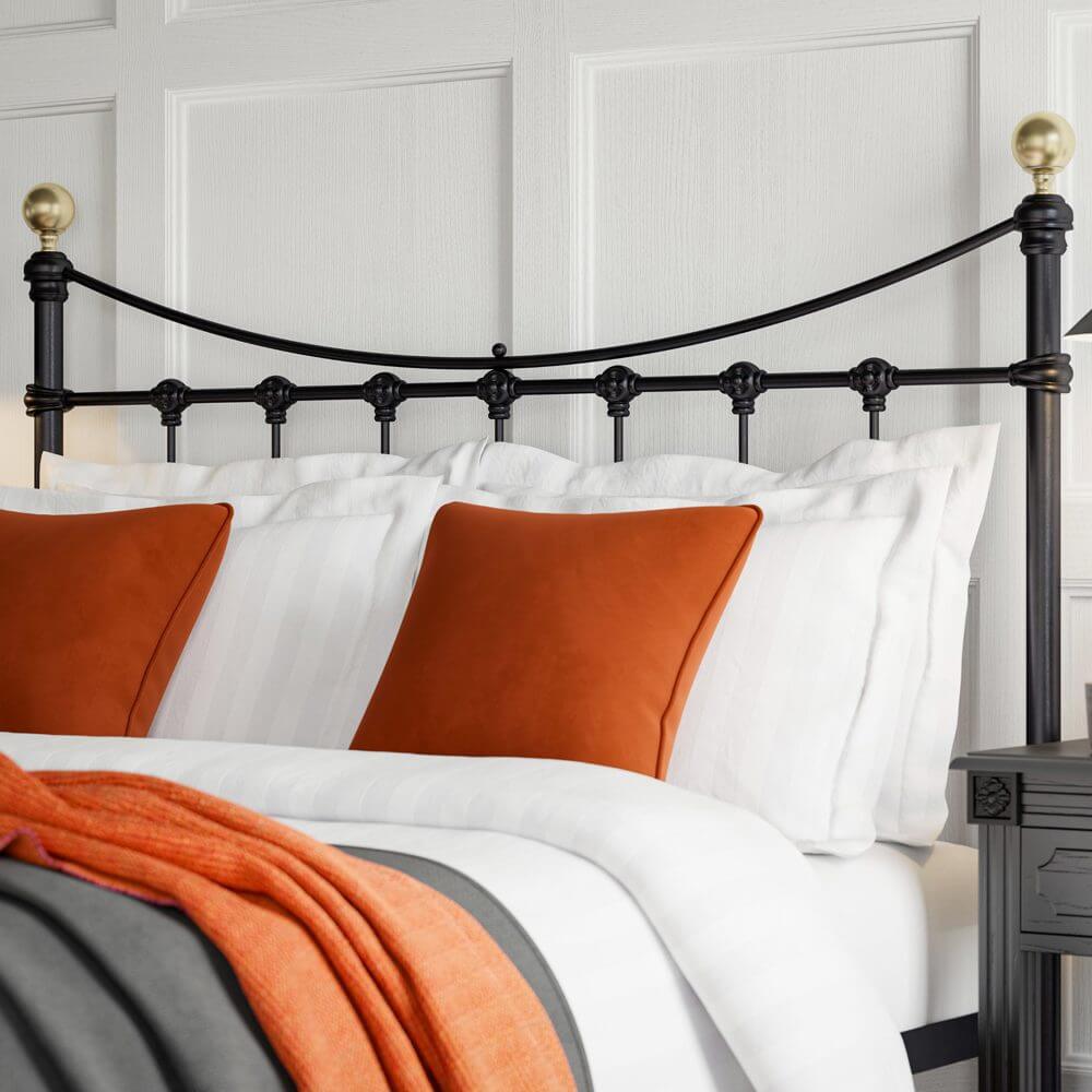 Arabella Bed, Super King | Metal Beds | Feather & Black