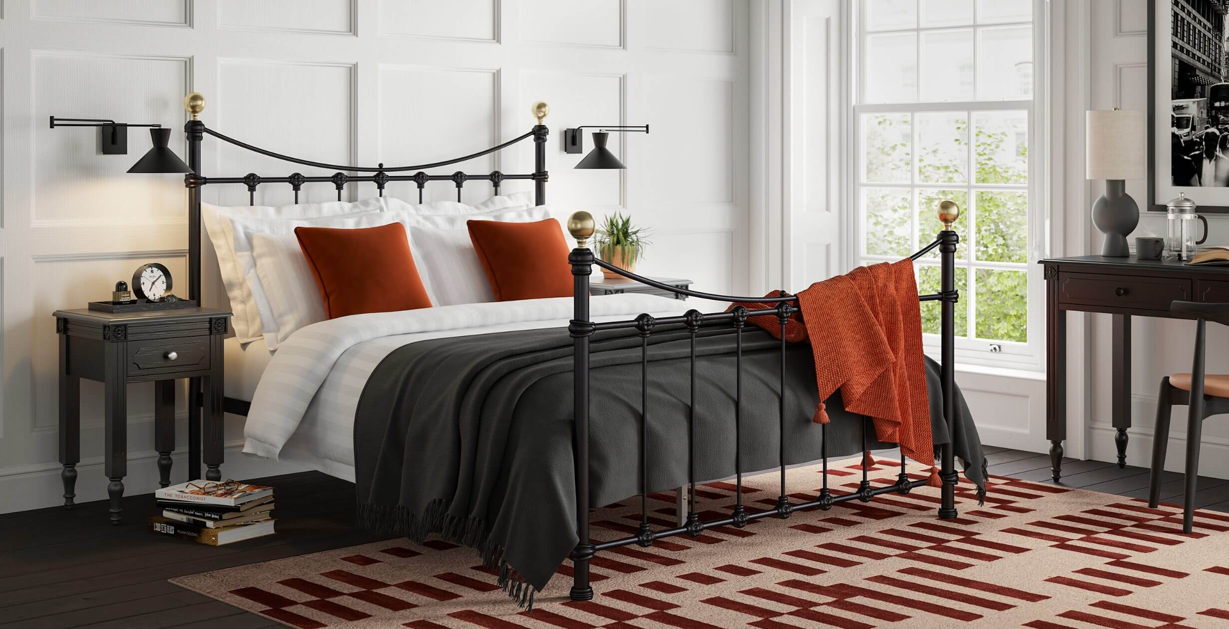 Arabella Bed | Metal Beds | Feather & Black