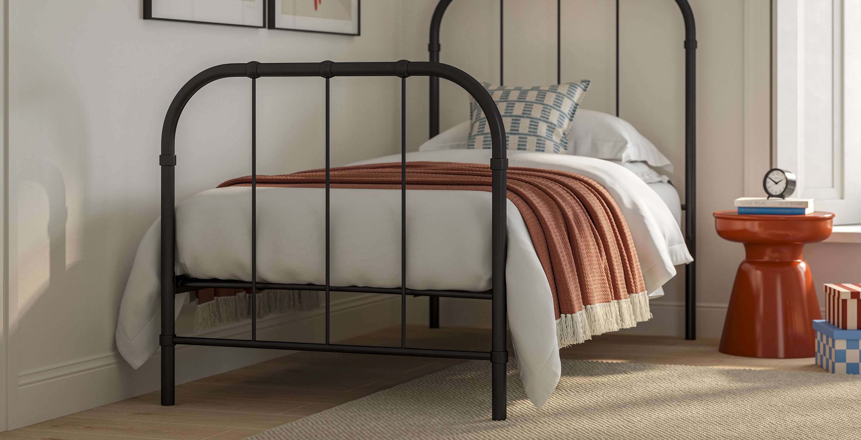 Grace Bed | Traditional Dorm Style Bed | Feather & Black