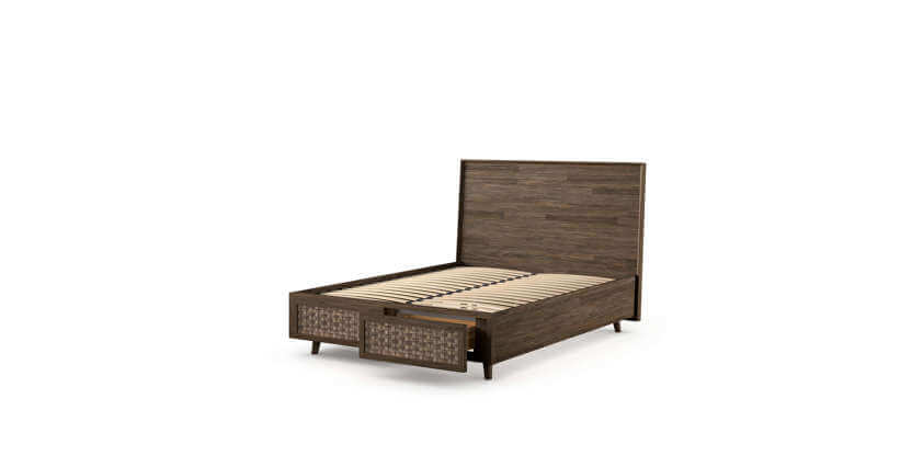 Jacob Bed | Luxury Wooden Bed | Feather & Black