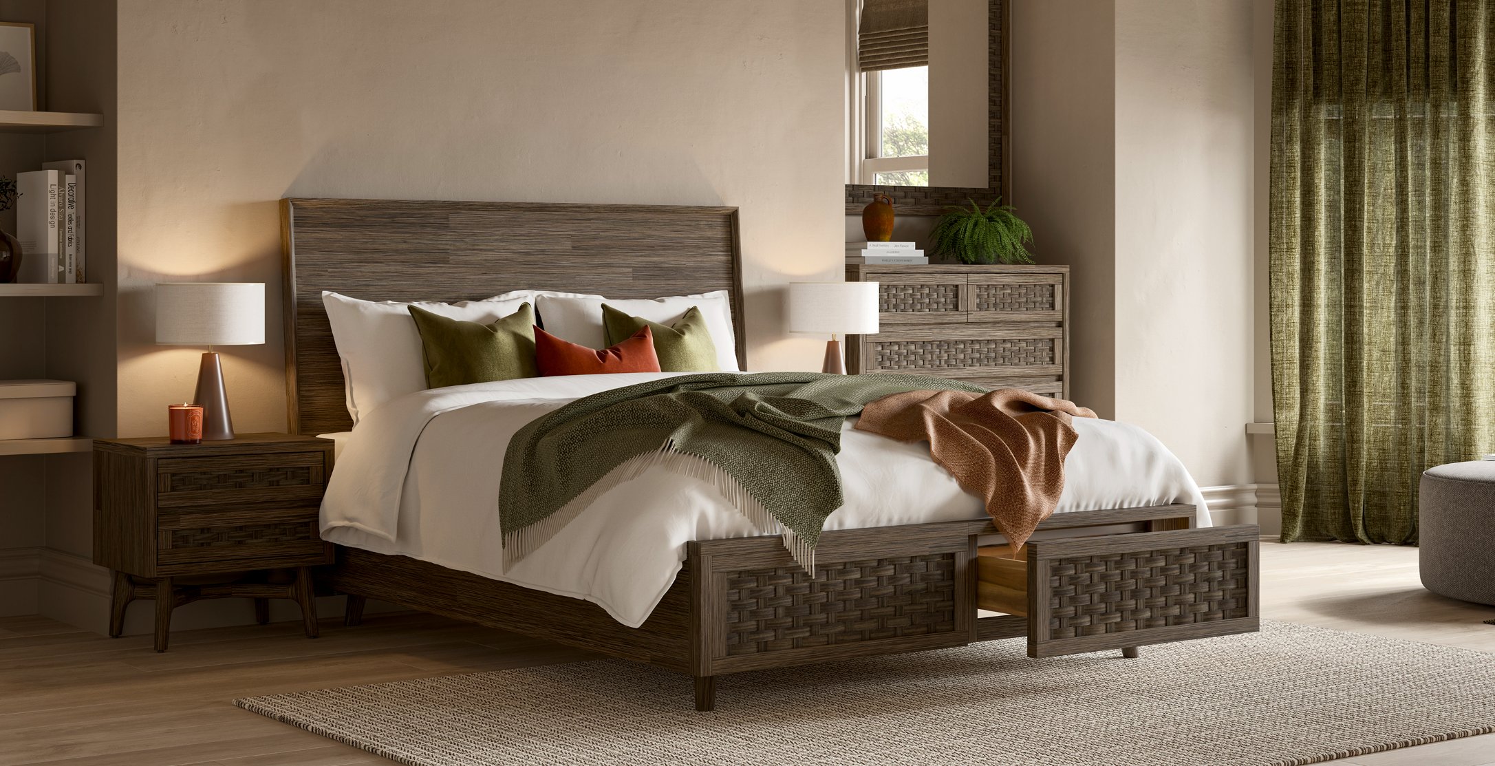 Jacob Bed | Luxury Wooden Bed | Feather & Black