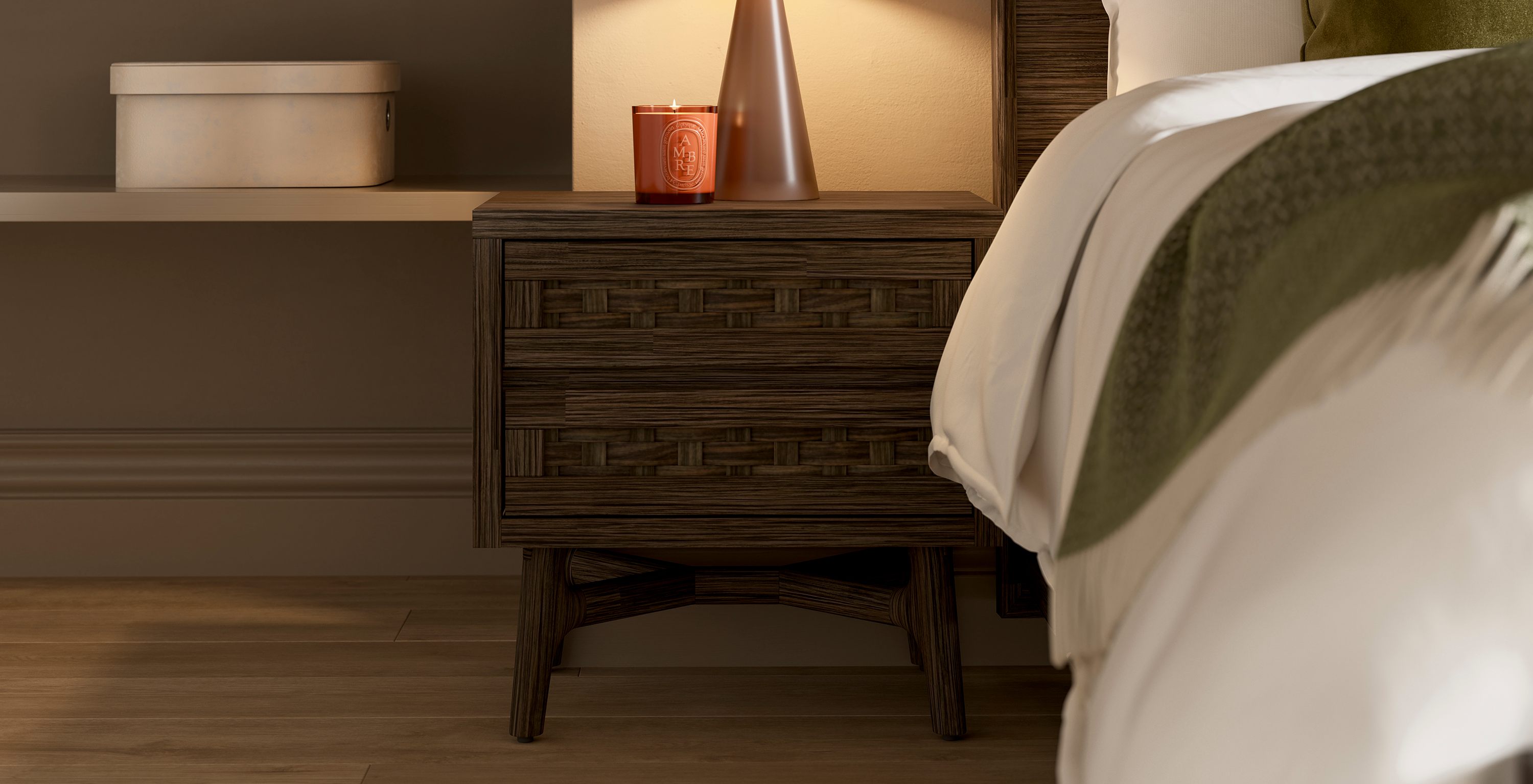 Jensen Bedside Table | Bedside Tables & Nightstands | Feather & Black