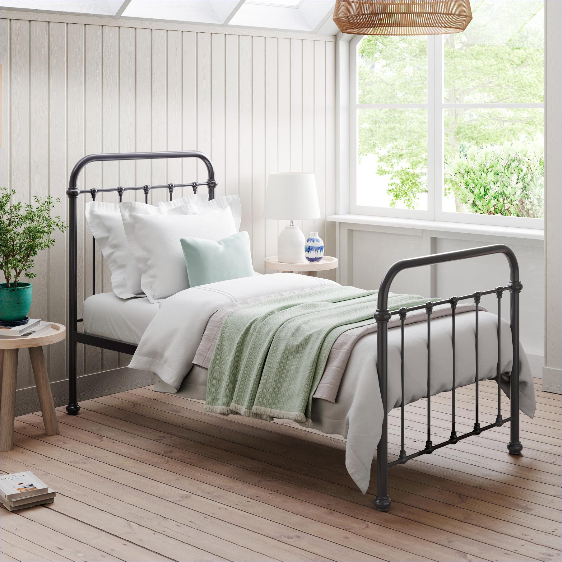 Oliver Bed, Single | Metal Beds | Feather & Black