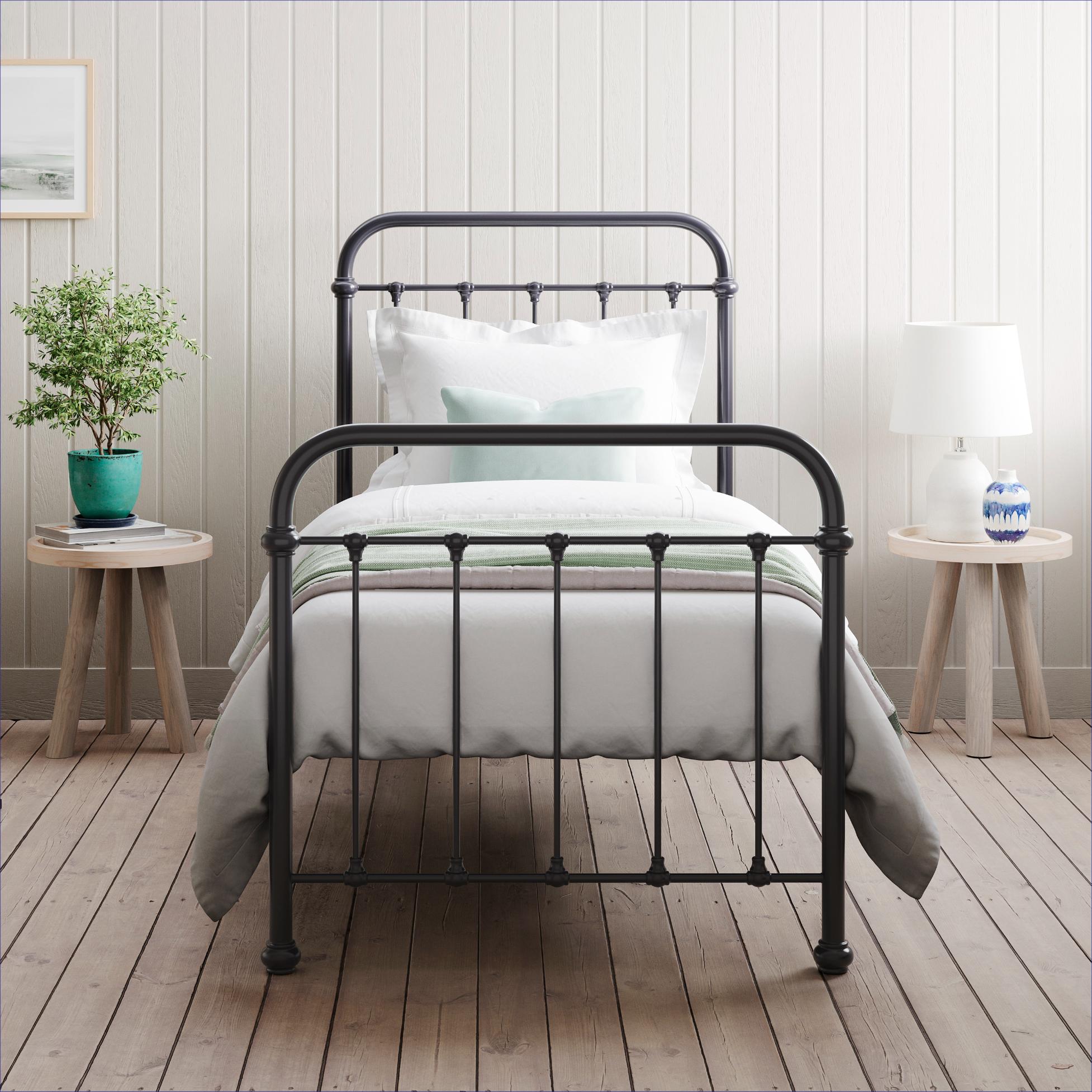 Oliver Bed, Single | Metal Beds | Feather & Black