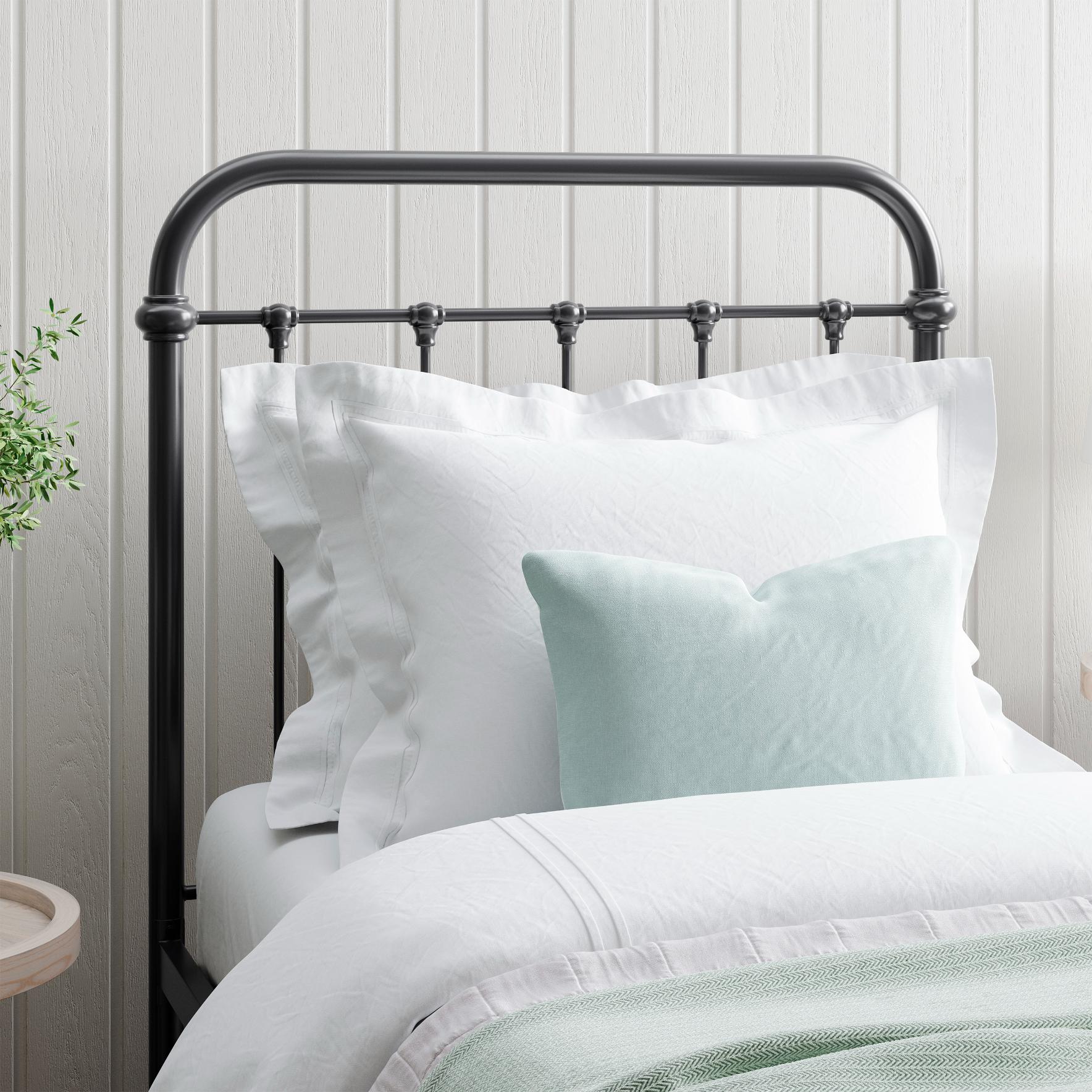 Oliver Bed, Single | Metal Beds | Feather & Black