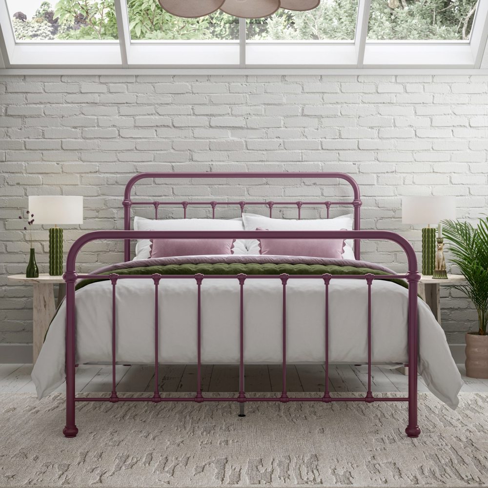 Oliver Bed, Double | Metal Beds | Feather & Black