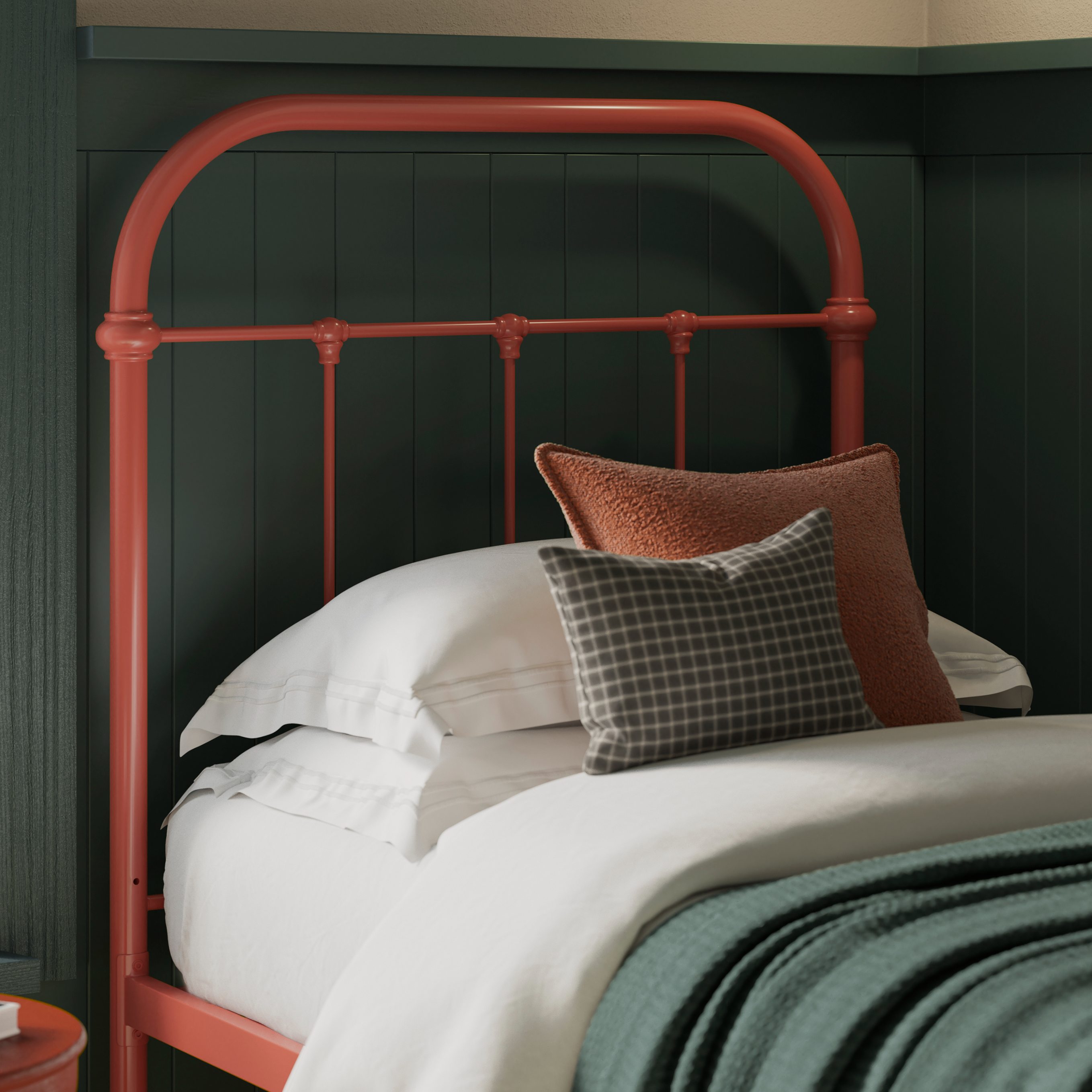 Oliver Bed, Single | Metal Beds | Feather & Black