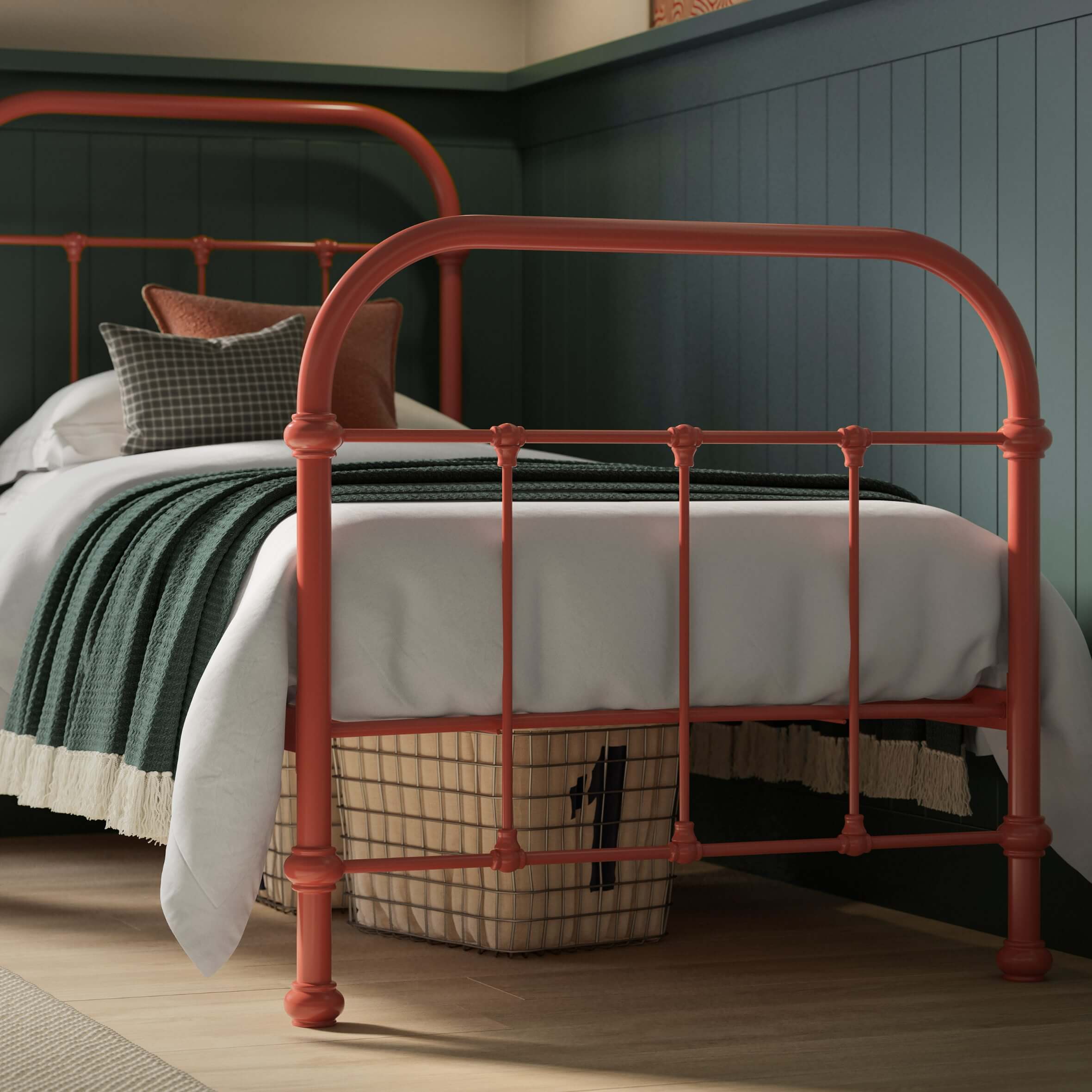 Oliver Bed, Single | Metal Beds | Feather & Black