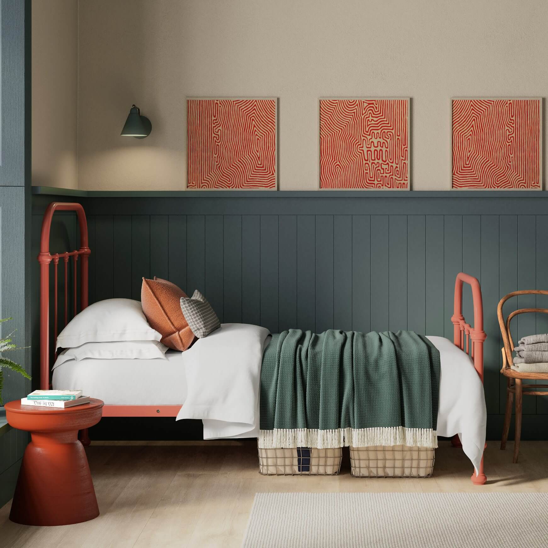 Oliver Bed, Single | Metal Beds | Feather & Black