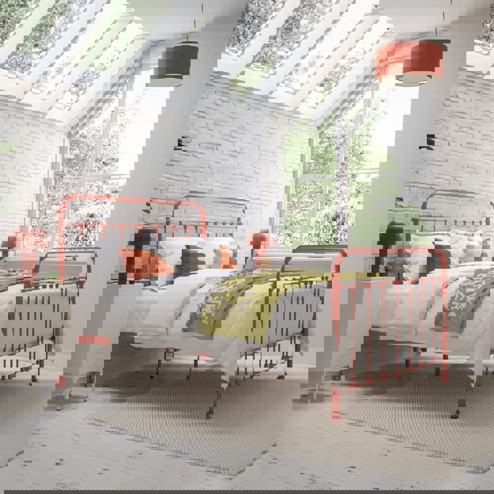 Oliver Bed, Double | Metal Beds | Feather & Black