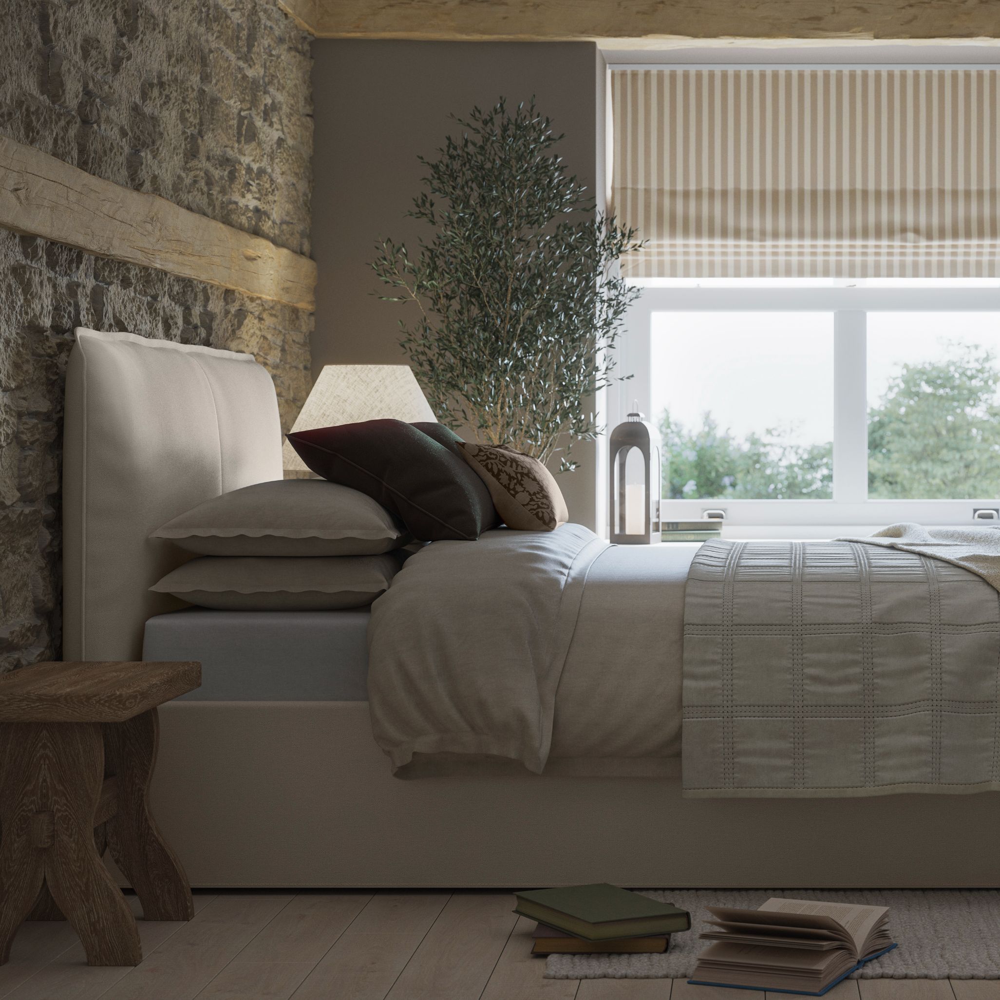 Orla Ottoman Bed | Feather & Black