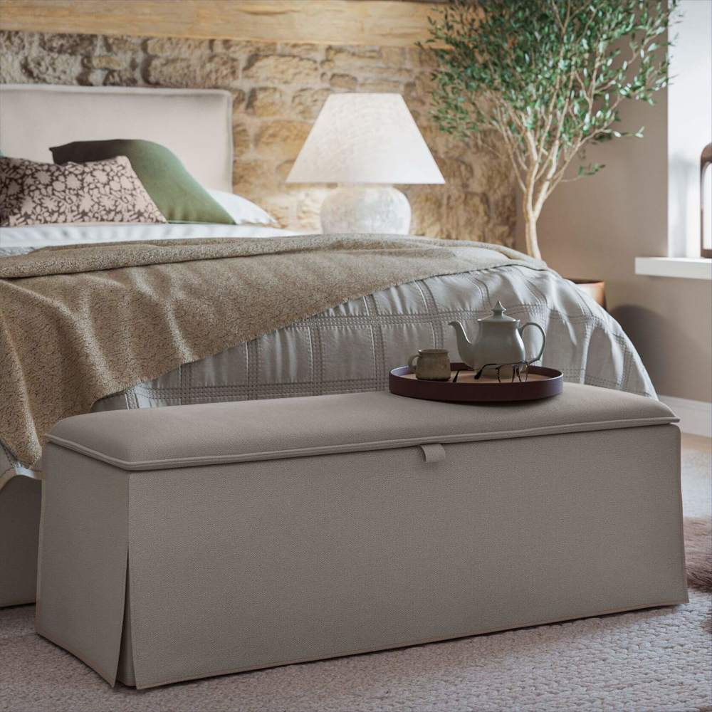 Orla Ottoman Box, Natural | Bedroom Boxes | Feather & Black