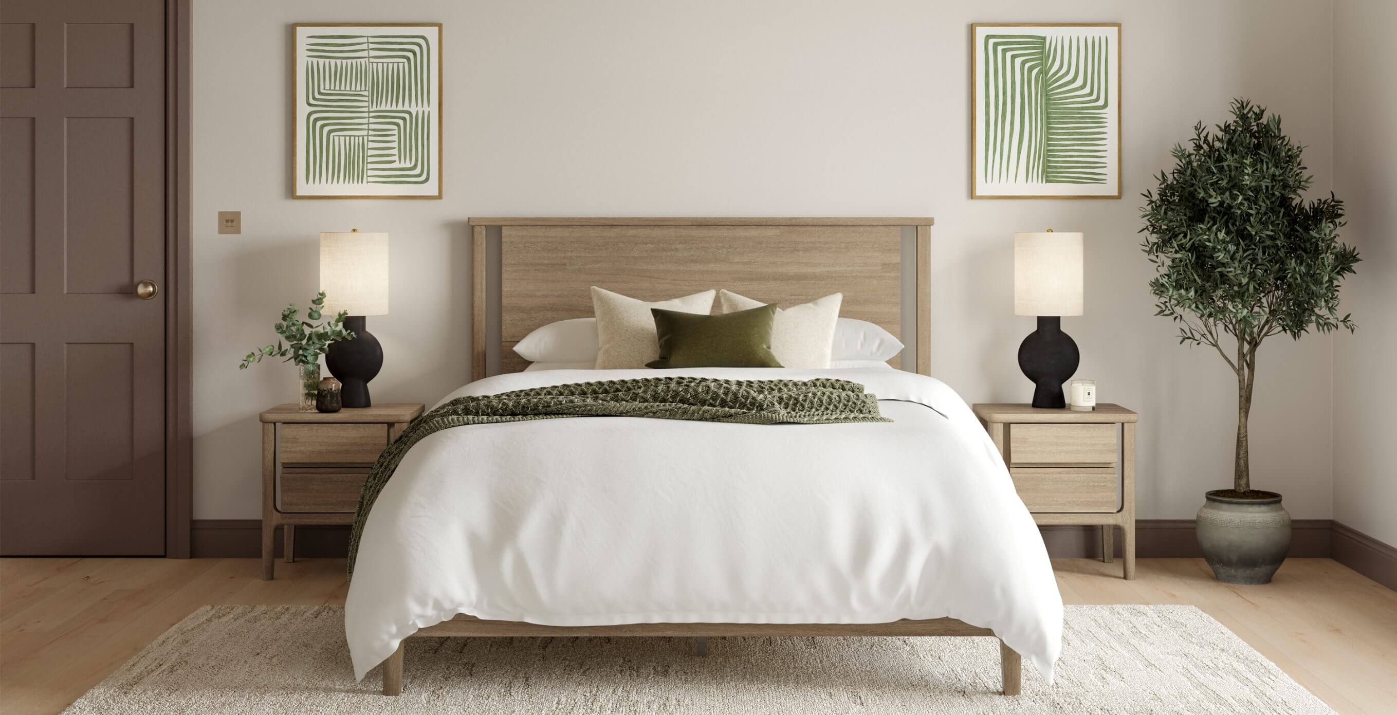 Oscar Bed | Luxury Wooden Bed | Feather & Black