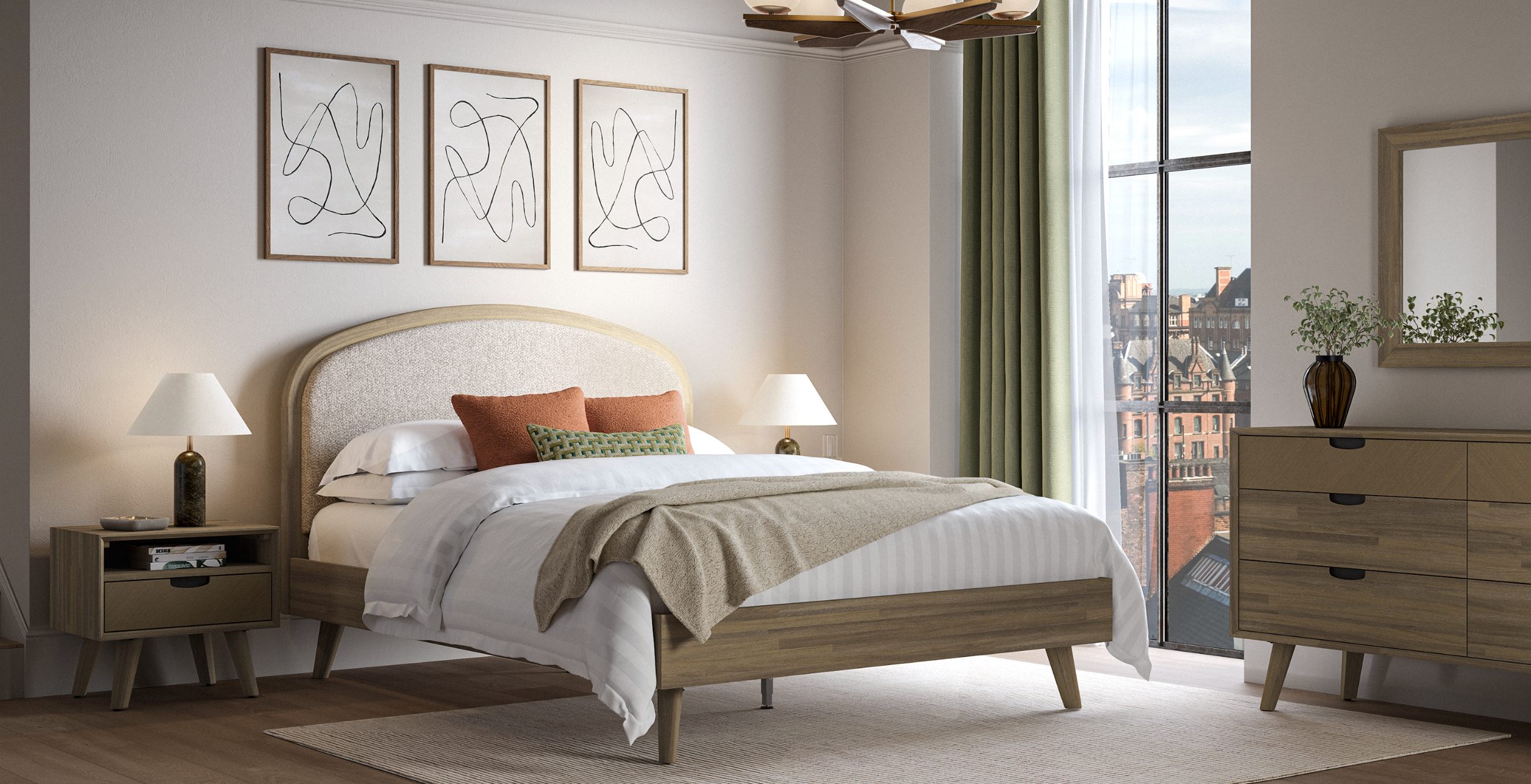 Saunders Bed | Feather & Black