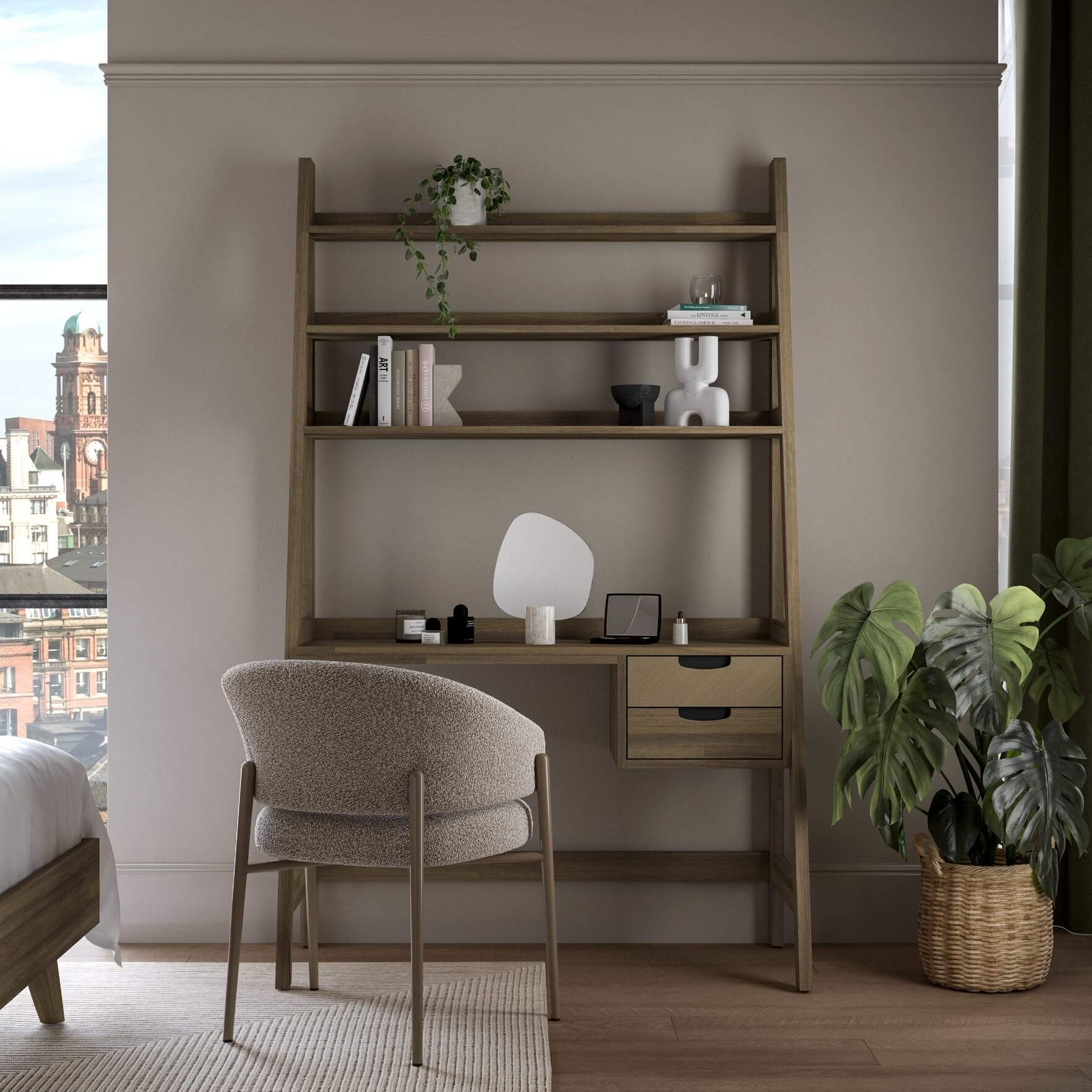 Saunders Desk, Neutral Wood | Dressing Tables & Desks | Feather & Black