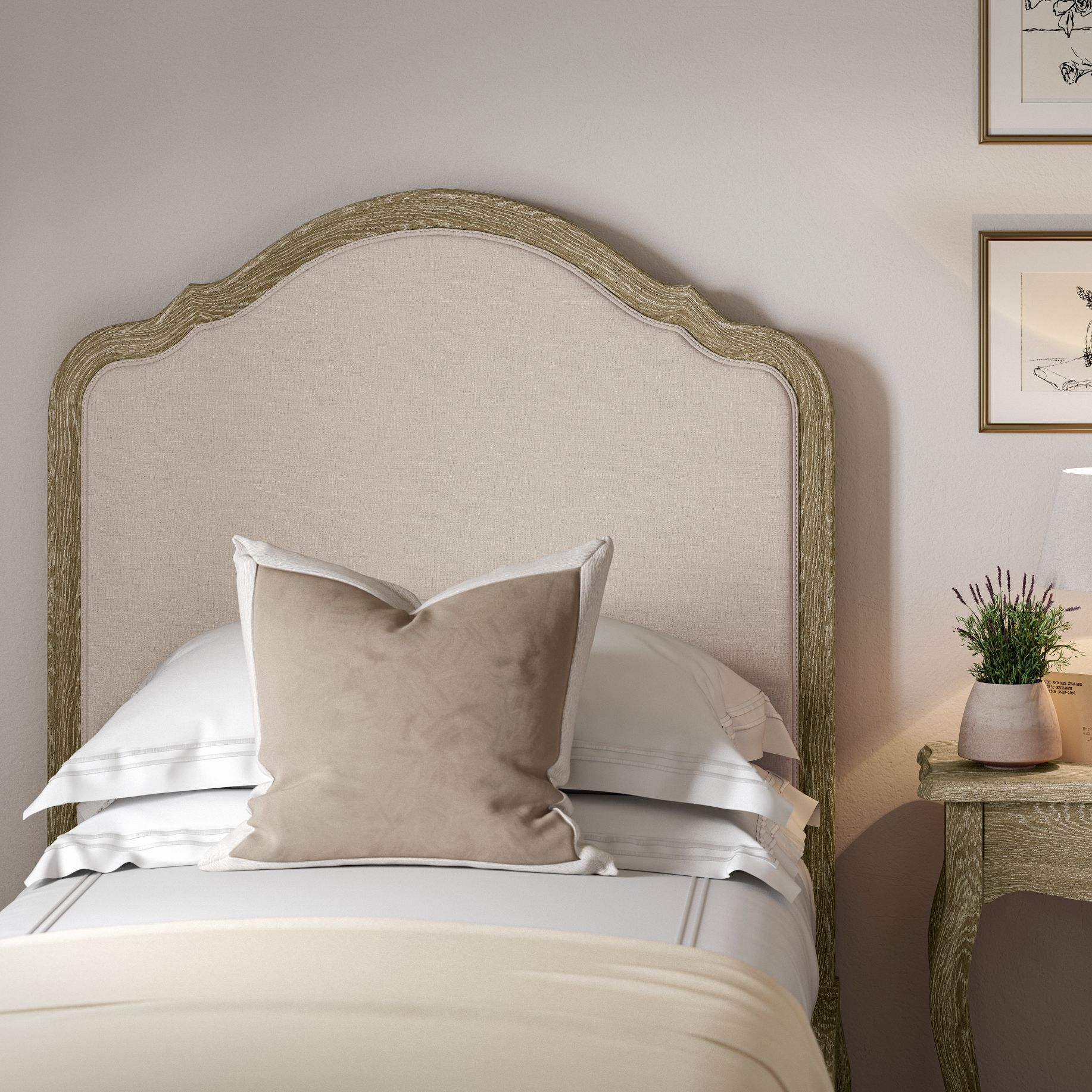 Sienna Bed, Natural / Weathered Oak, Double | Wooden Beds | Feather & Black