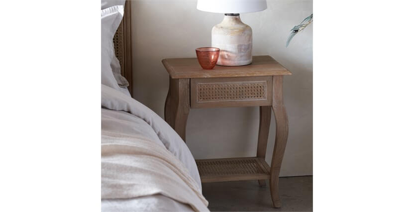 Sienna Rattan Bedside Table | Feather & Black