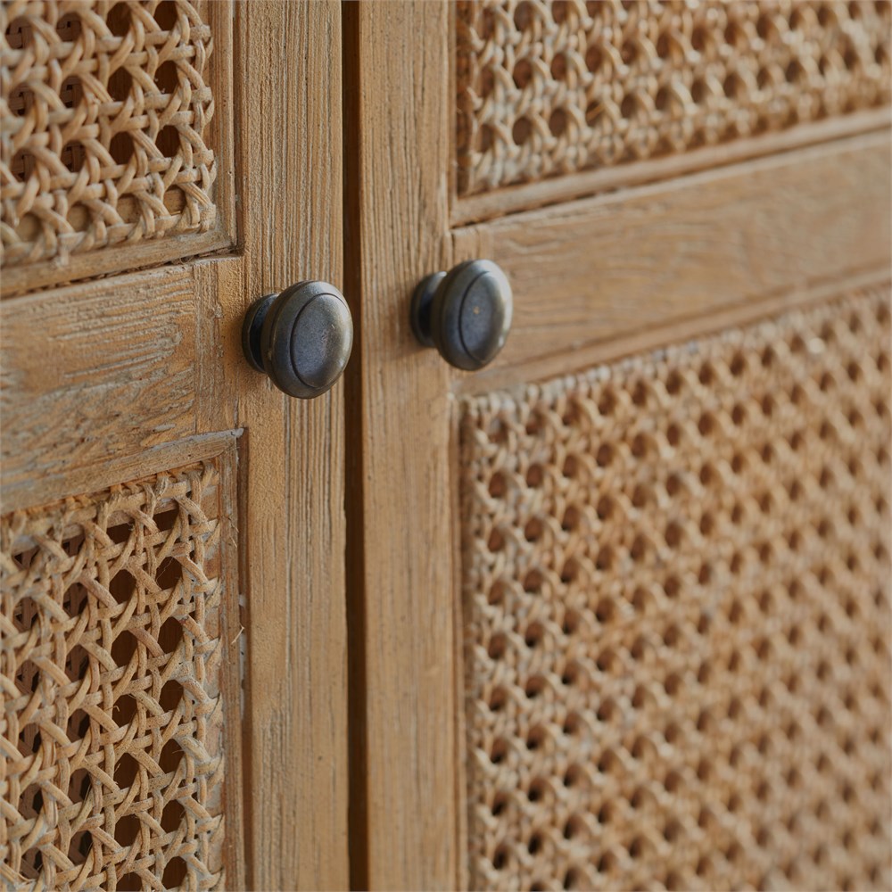 Sienna Rattan Wardrobe, Weathered Oak / Rattan | Wardrobes | Feather ...