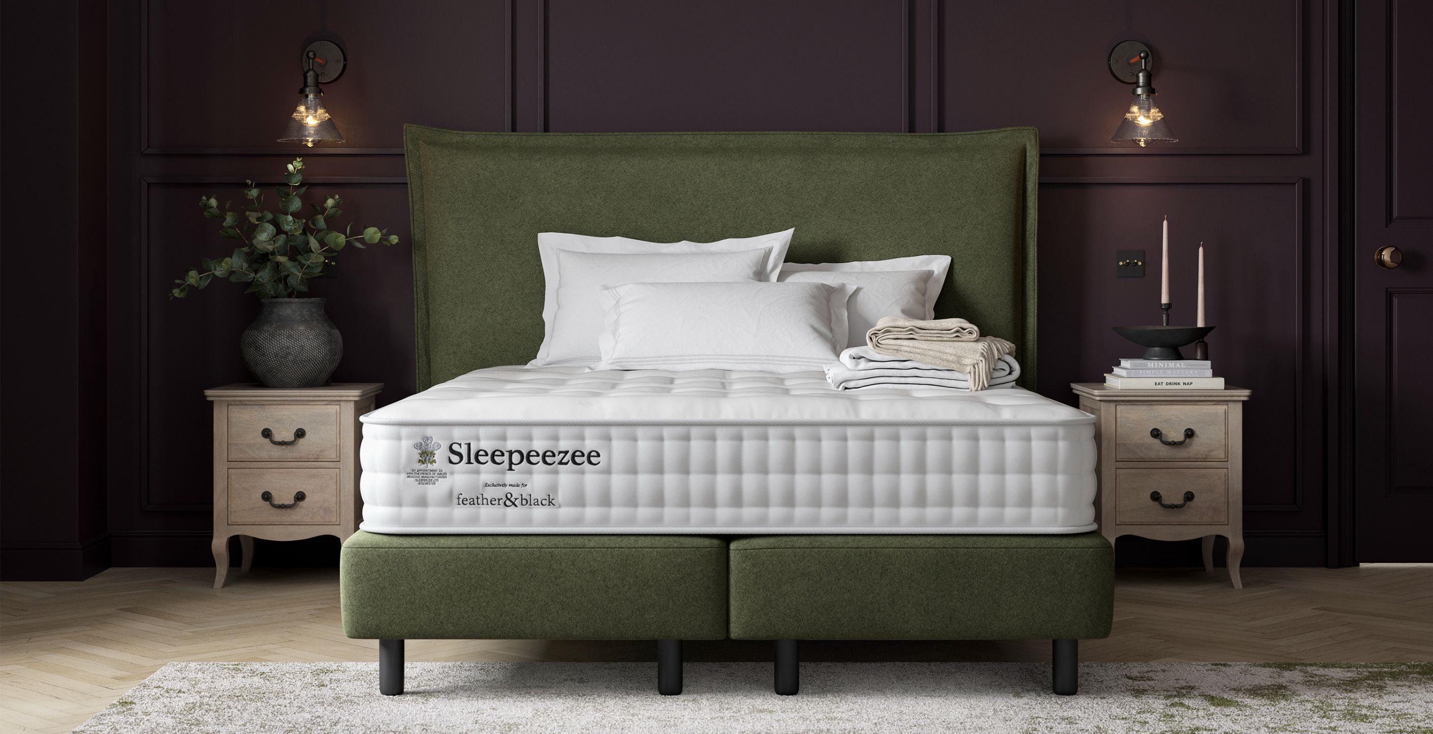 Sleepeezee Slim Divan Base | Feather & Black