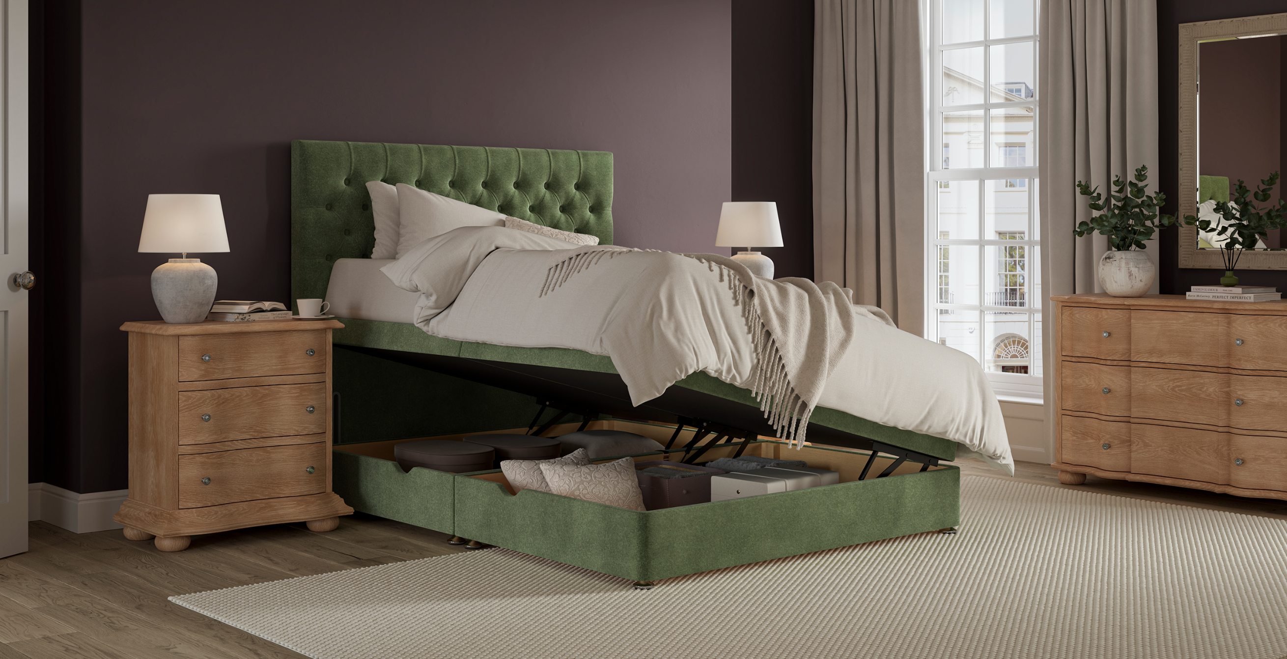Half ottoman divan bed store