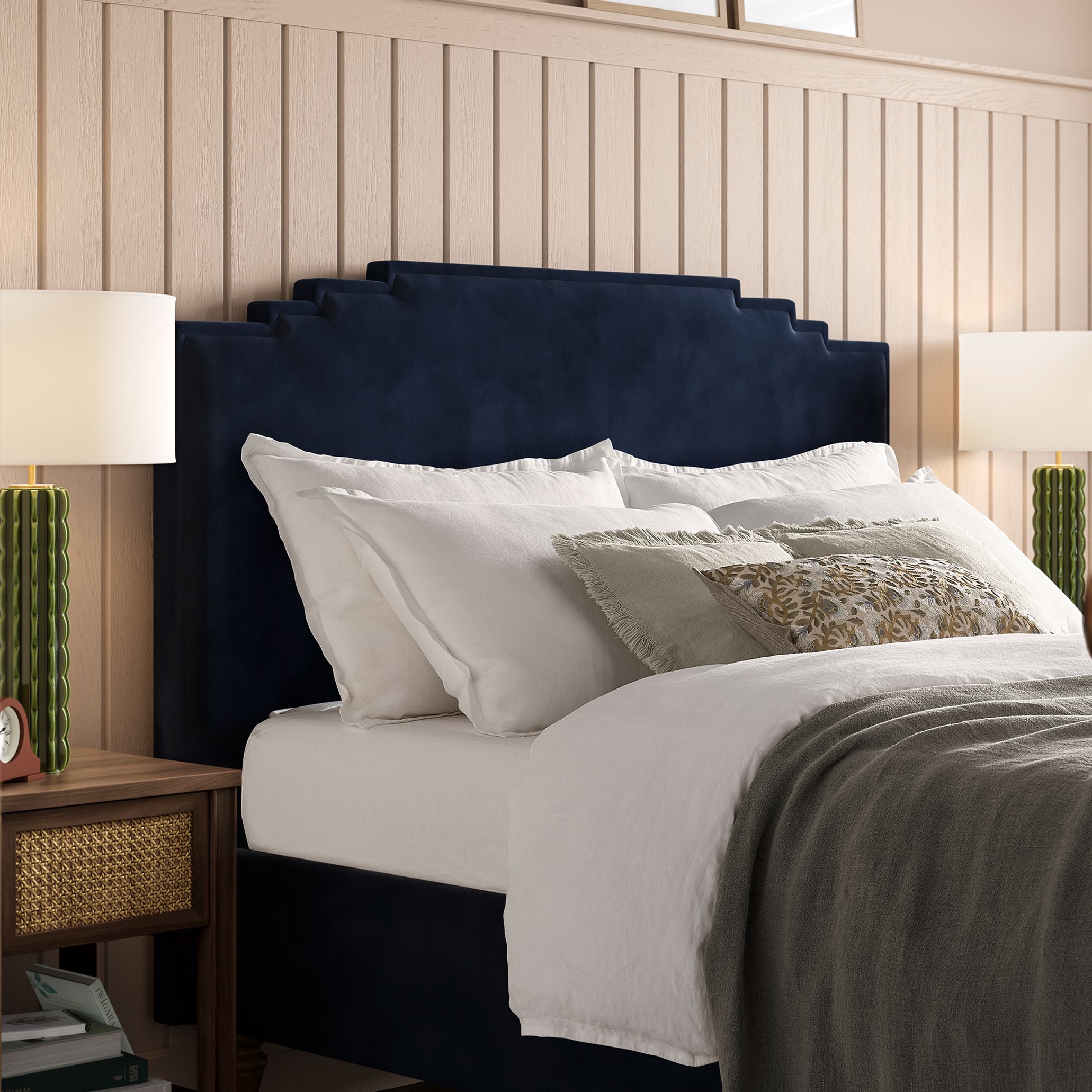 Wooster Bed | Luxury Upholstered Bed | Feather & Black