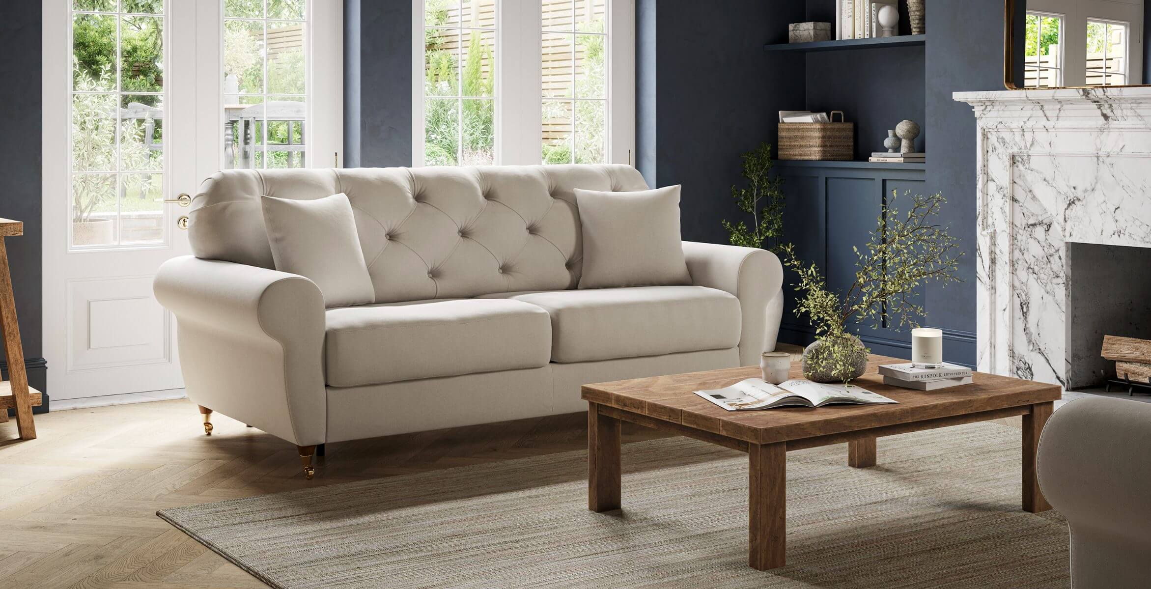 Felicia Sofa Bed | Feather & Black